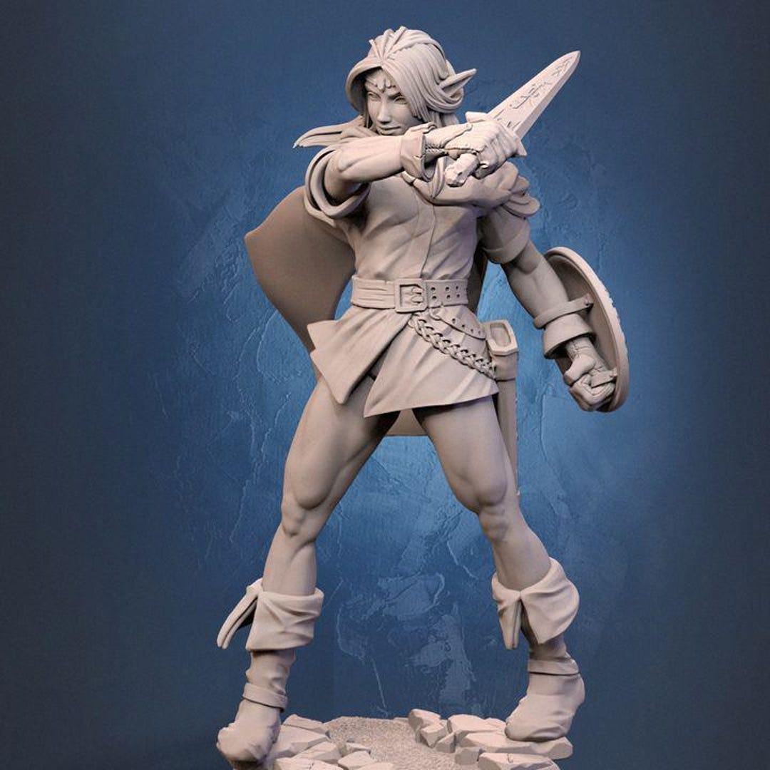 Fantasy RPG Miniature: Female Elven Warrior for Tabletop Games 32MM ...