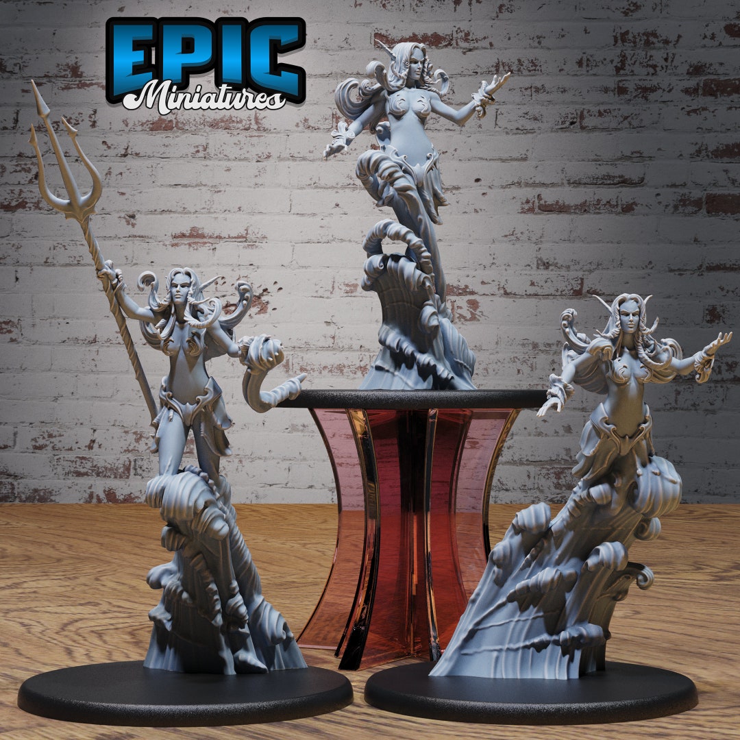 Water Elemental Female Dungeons and Dragons Pathfinder Wargaming TTRPG ...
