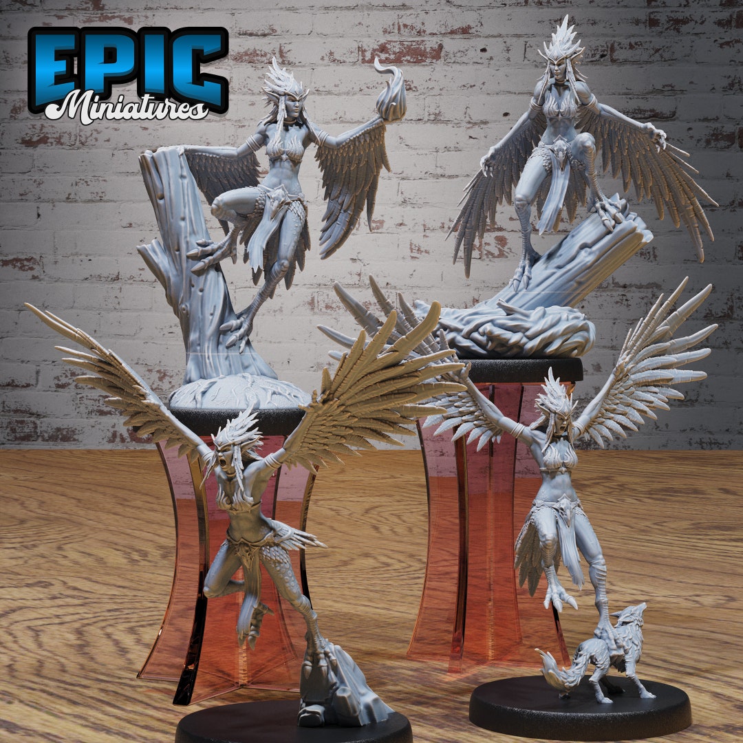 Harpy Dungeons and Dragons Pathfinder Wargaming TTRPG Miniature 28MM or ...