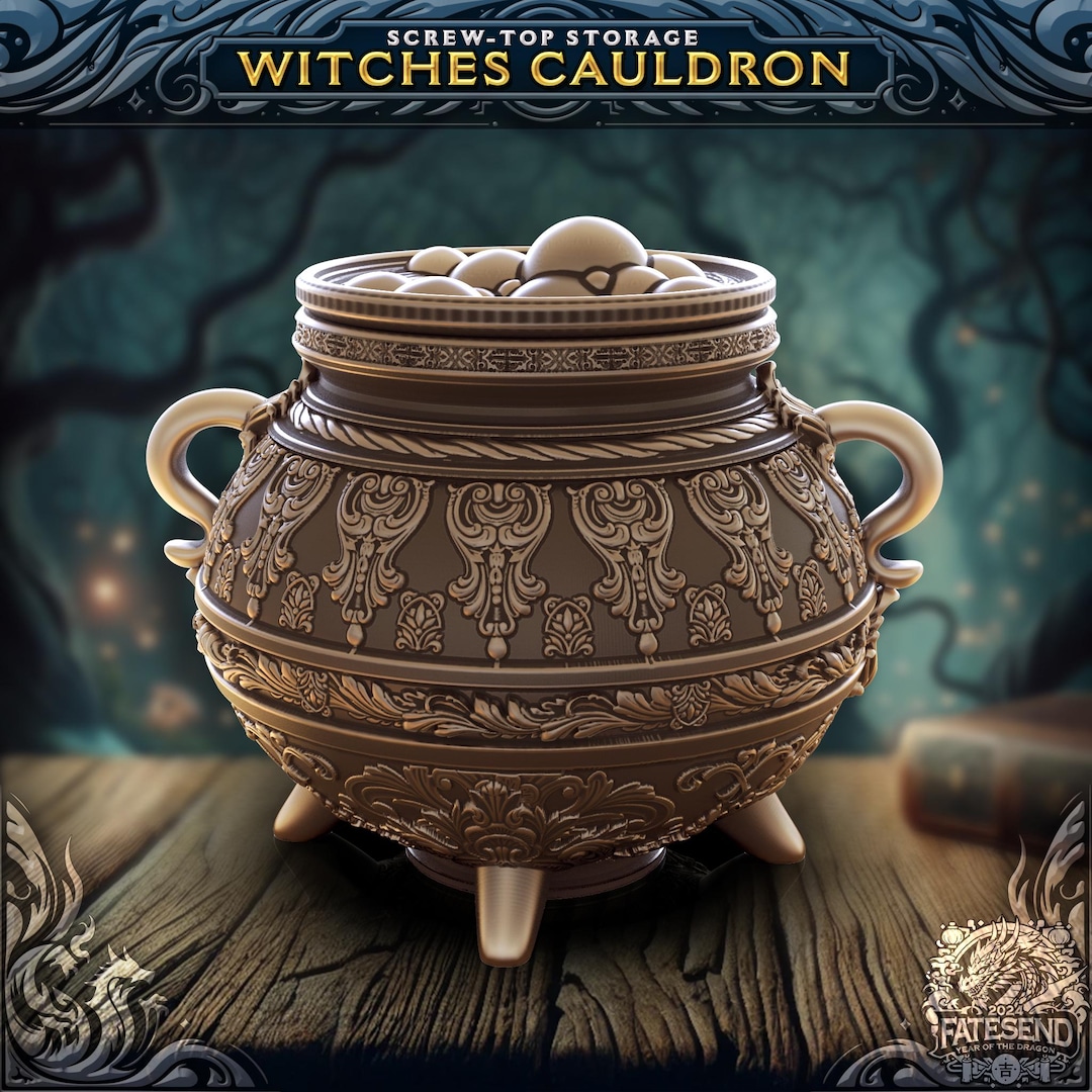 Witchy Cauldron Dice Vault - Magical Storage for Your Gaming Essentials ...