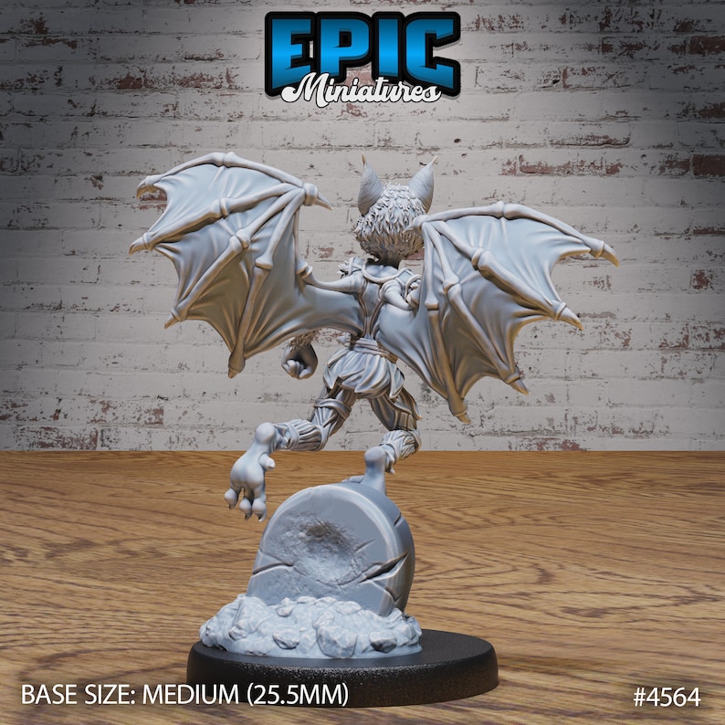 Unique 3D Printed Bat Folk Warrior Figurine Perfect for D&D 28mm or ...