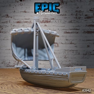 Harbor Boats - D&D Miniature - 3D Printed Unpainted - 28MM Scale- Set ...