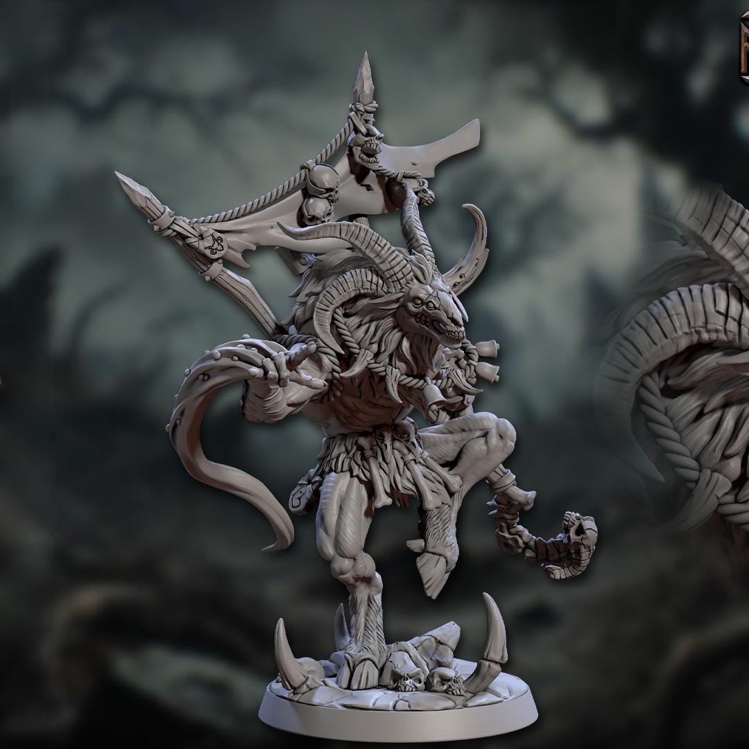 Beastman Bone Dancer Miniature: 32mm D&D Warband, Unpainted - Etsy