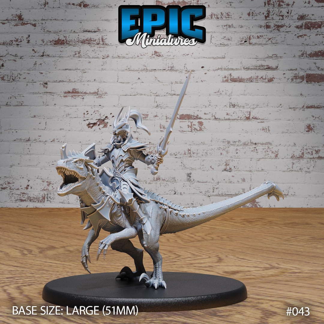 Dark Elf Drow Raptor Rider D&D Mini - Tabletop Roleplaying Game Figure ...