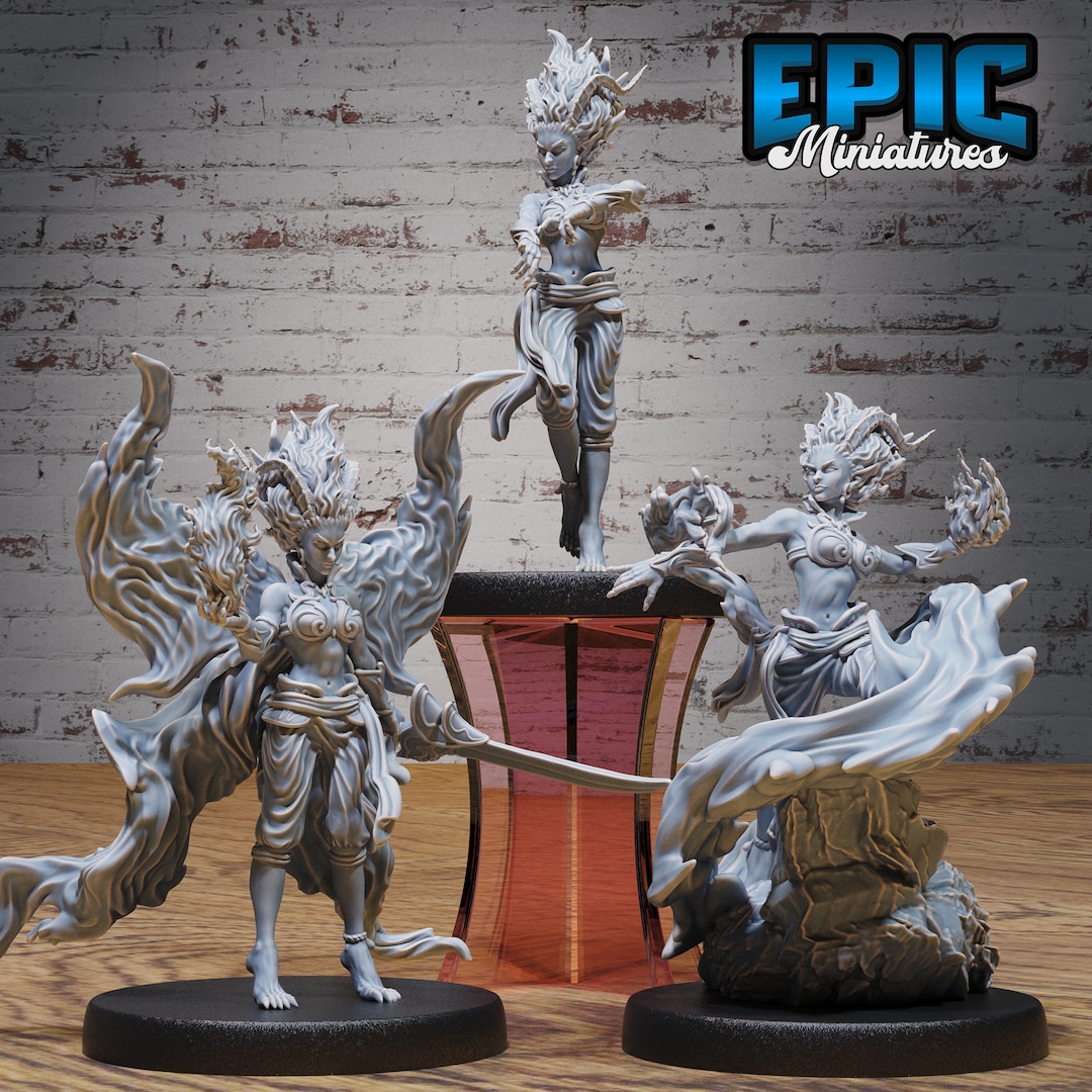 Young Efreeti Female Dungeons and Dragons Pathfinder Wargaming TTRPG ...