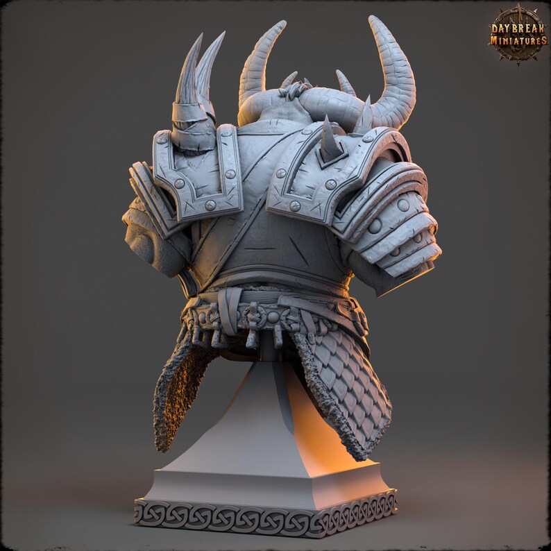 3D Printed Resin Demon Lord Bust | Fantasy Display Model - Etsy