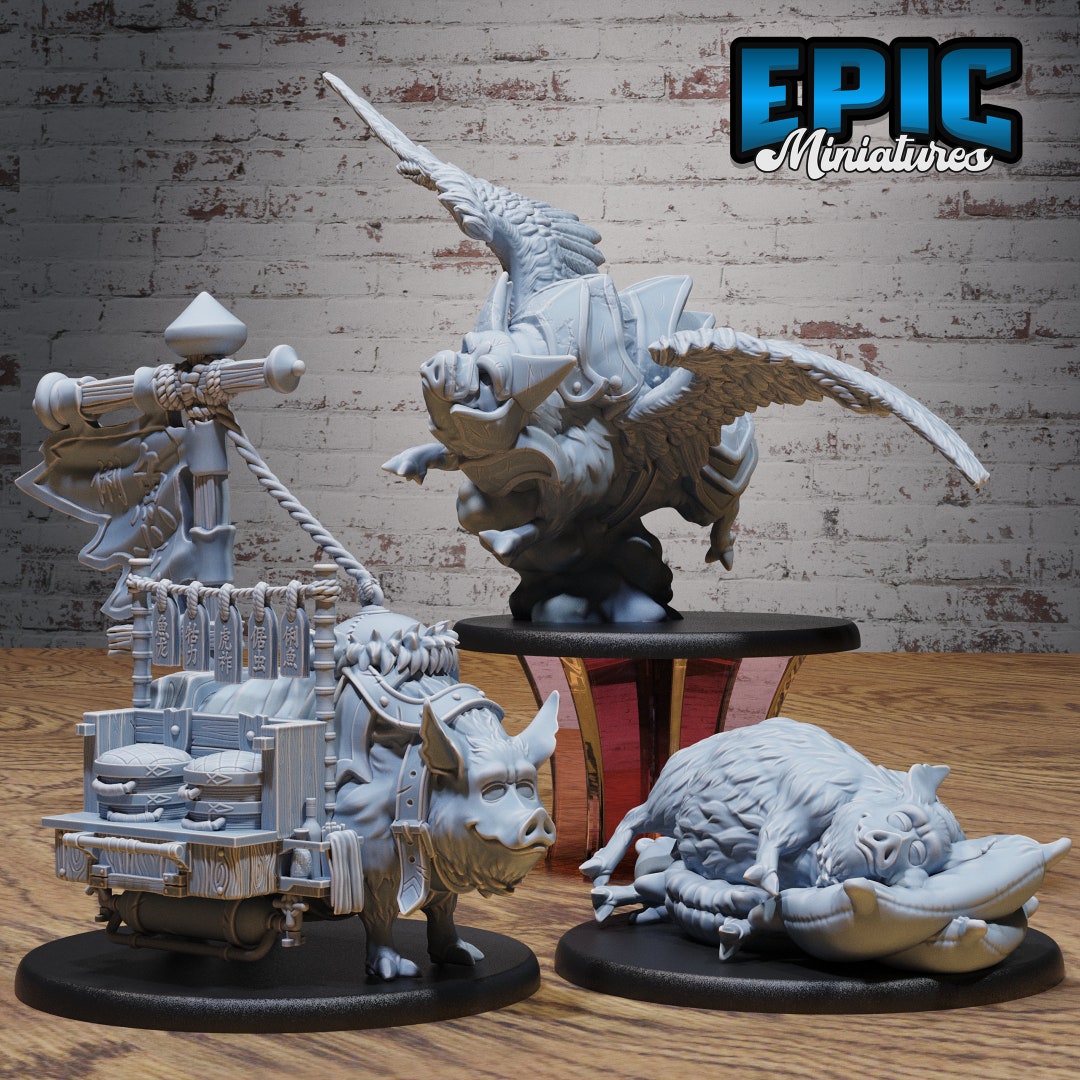Large Pet Pig Dungeons and Dragons Pathfinder Wargaming TTRPG Miniature ...