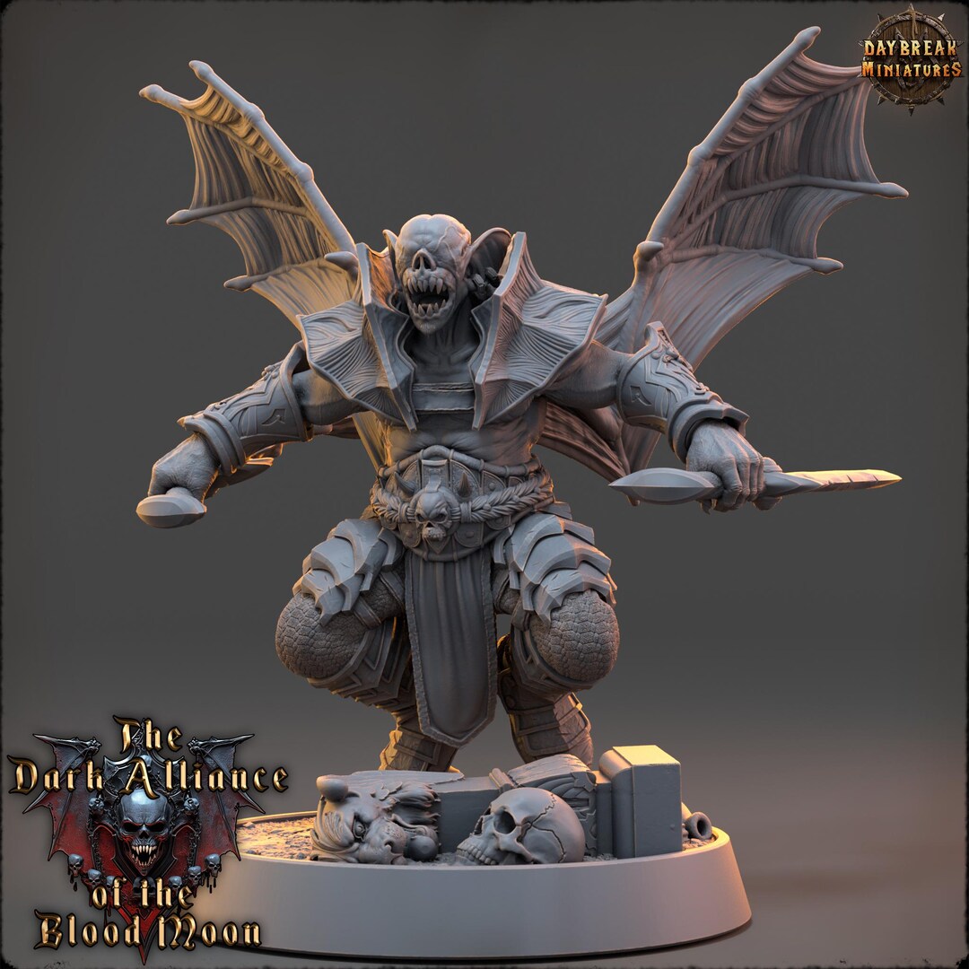 Winged Vampire Dual Wielder Dungeons and Dragons Pathfinder Wargaming ...
