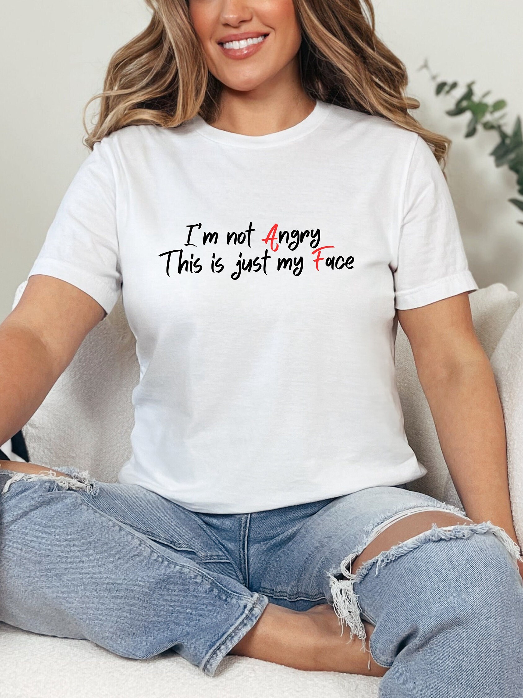 I'm Not Angry This is Just My Facet-shirt, Funny Saying, Angry Face T ...