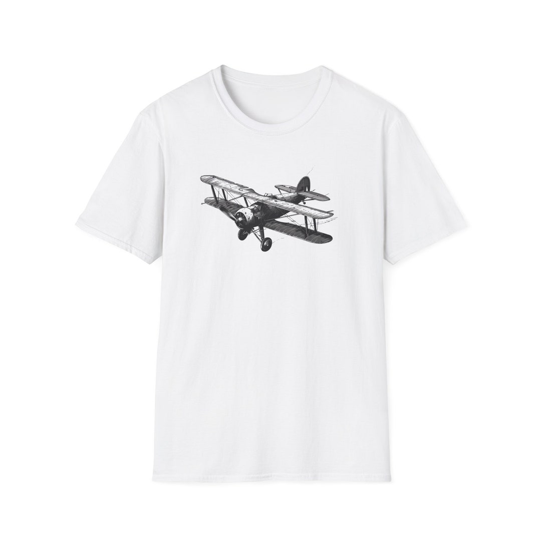 Bi Plane T-shirt, Vintage Airplane, Retro Aviation Tee, Biplane Graphic ...
