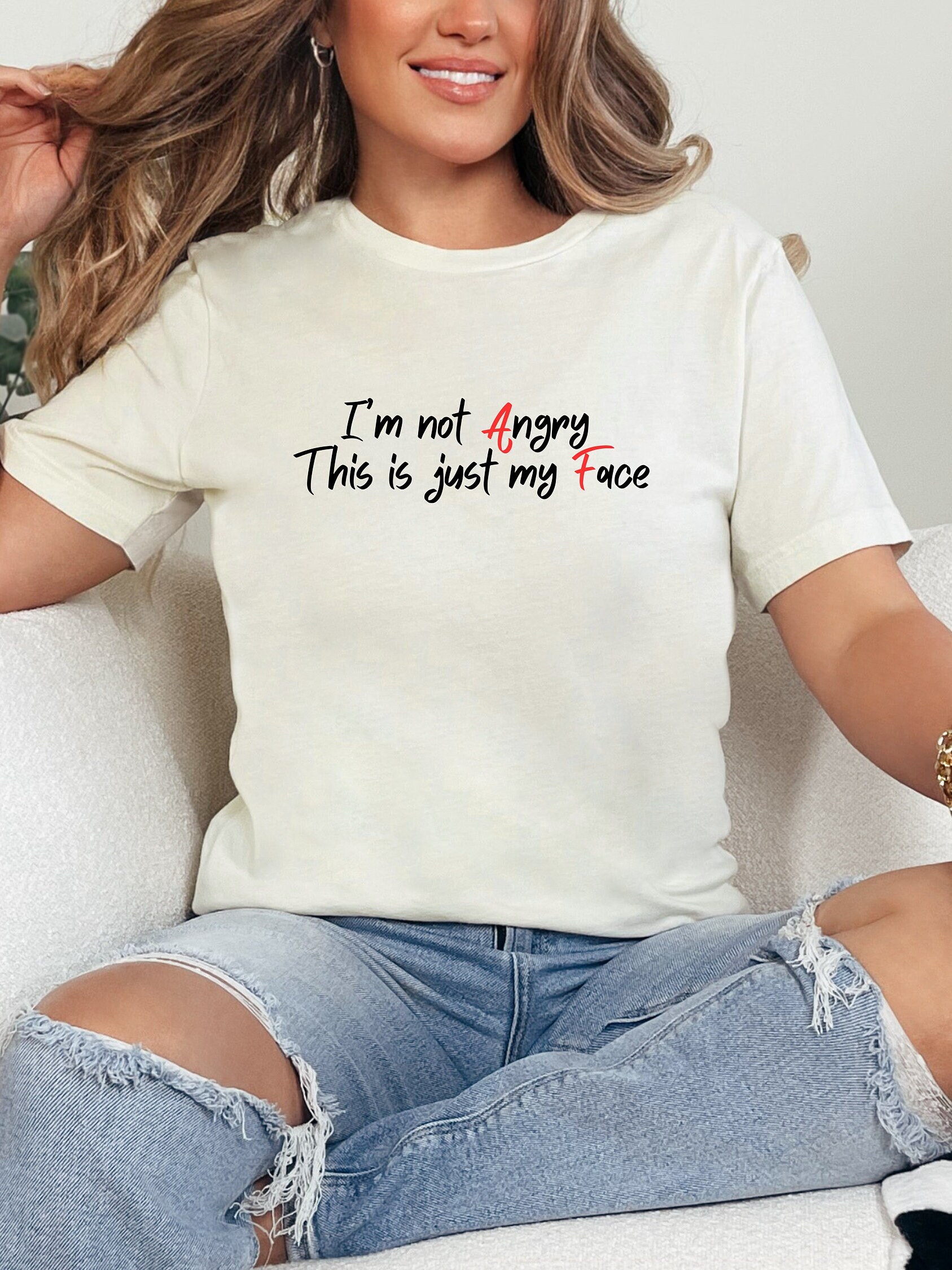 I'm Not Angry This is Just My Facet-shirt, Funny Saying, Angry Face T ...