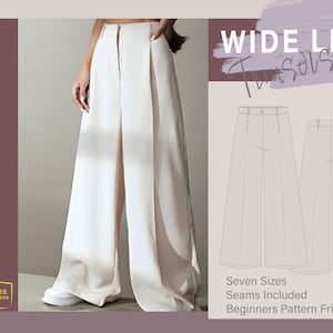 Loose Pant Pattern PDF Sewing Pattern Oversize Pants Wide Leg Trousers ...