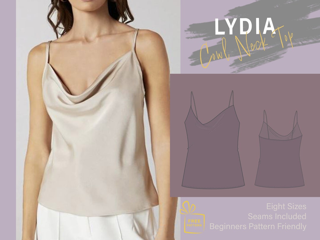 Cowl Neck Top Sewing Pattern Easy Top Sewing Pattern Beginners Friendly ...