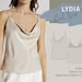 Cowl Neck Top Sewing Pattern Easy Top Sewing Pattern With Straps ...