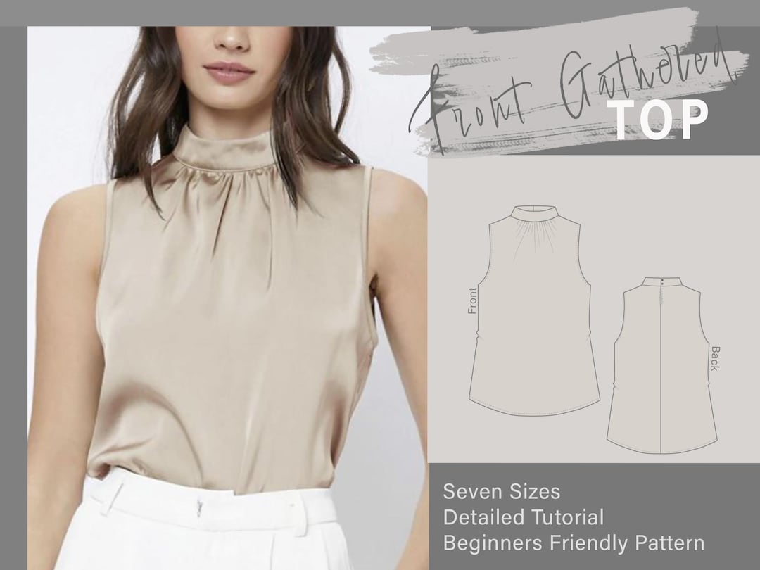 Sleeveless Top Sewing Pattern | Easy Top Sewing Pattern Sleeveless ...