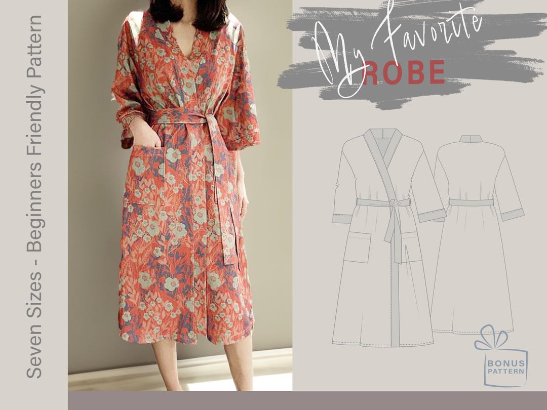 Robe PDF Sewing Pattern | Loungewear Pattern | Bridal Robe | Kimono ...