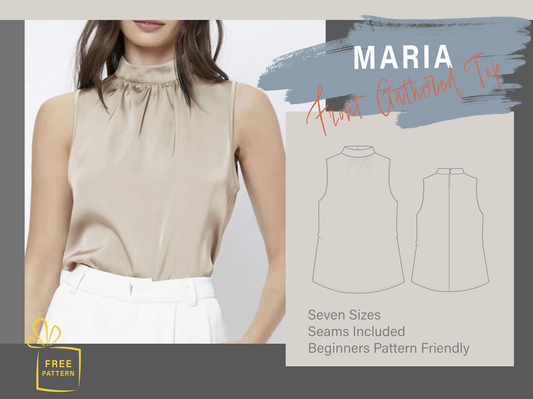 Sleeveless Top Sewing Pattern Easy Top Sewing Pattern With Front ...