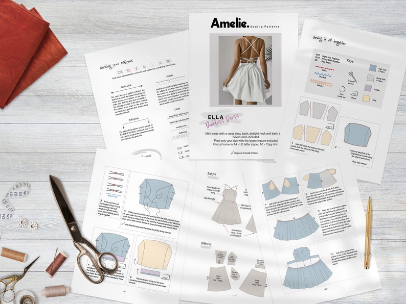 Backless Mini Dress Sewing Pattern Prom Dress Pattern Beginners ...