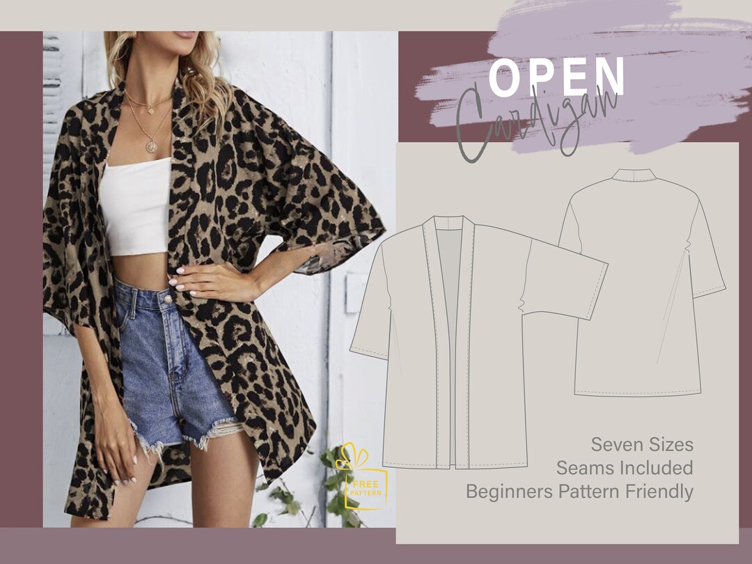 Kimono Cardigan Sewing Pattern Swimming Suit Cover up Beginners ...