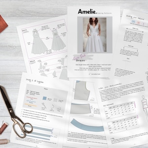 Backless Dress Sewing Pattern | Flare Skirt Midi Gown With V-neck ...