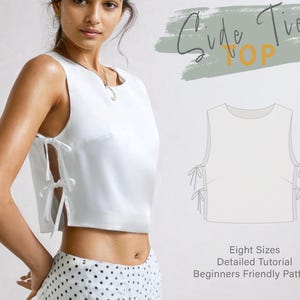 Side Tie Top Sewing Pattern | Summer Top PDF Pattern | Beginner Top ...