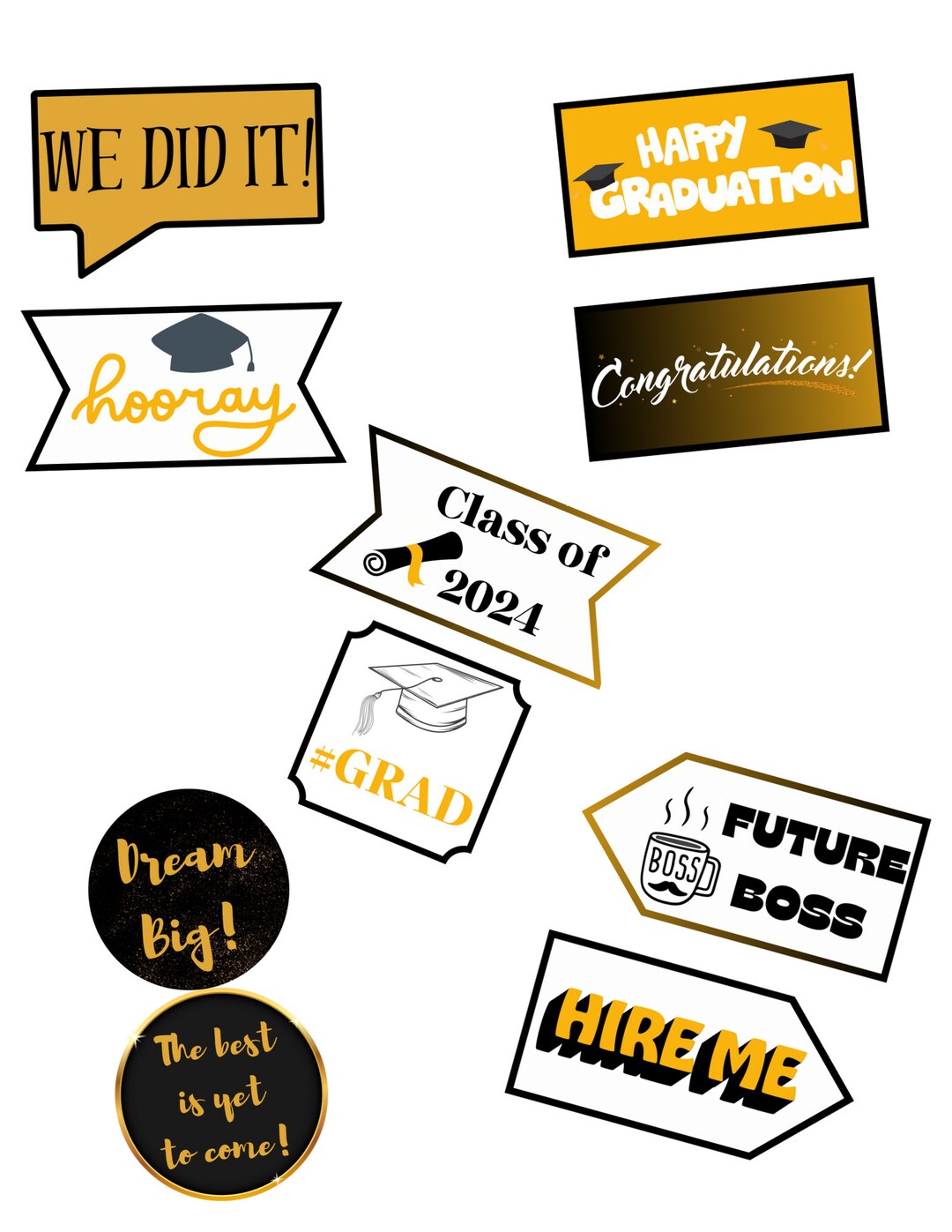 Printable Graduation Photobooth Props - Etsy