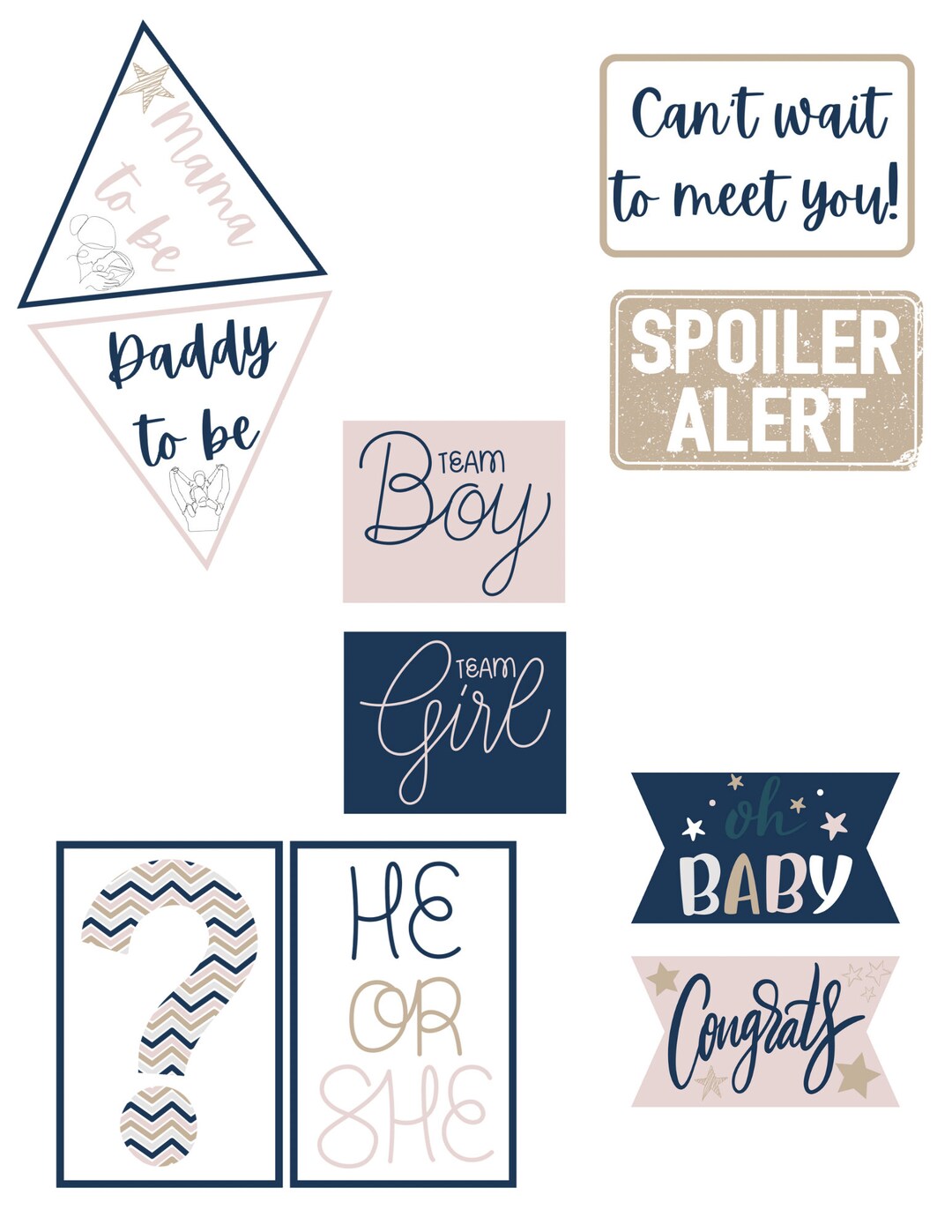 Printable Gender Reveal Photobooth Props - Etsy