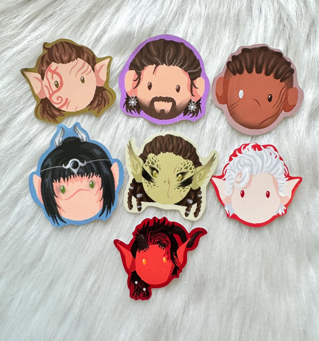 Baldur's Gate 3 Inspired Chibi Stickers BG3 Waterproof Vinyl - Etsy