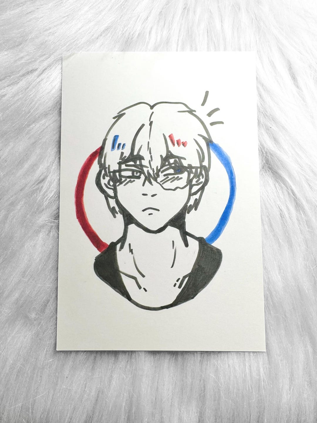 Original Art MHA Hero Drawing Icy Hot OOAK - Etsy
