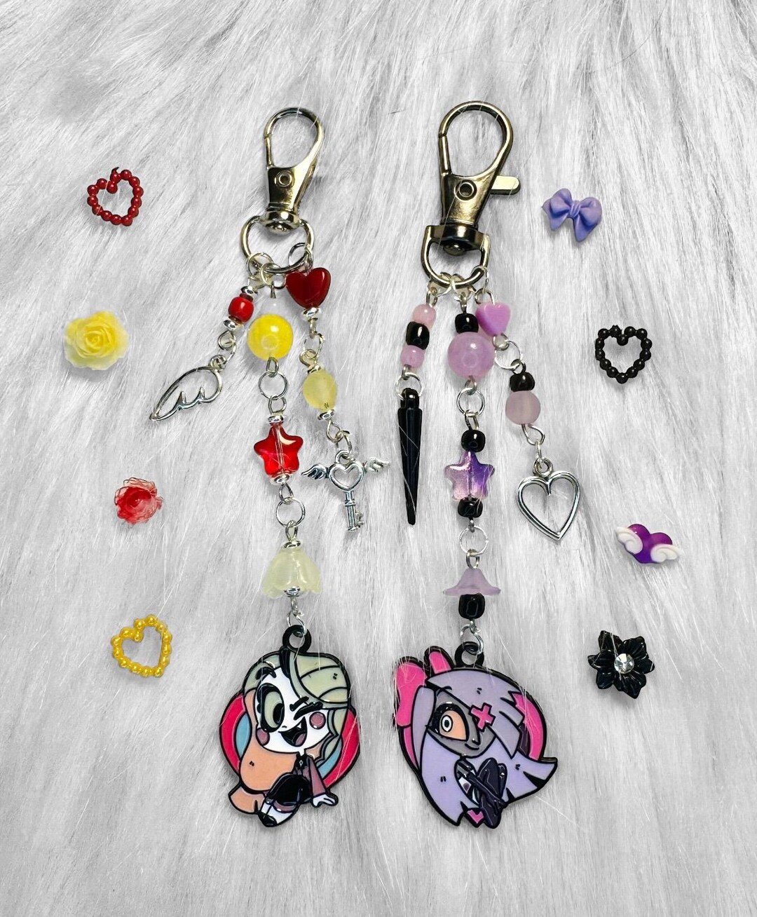 Handmade Hazbin Hotel Charlie and Vaggie Keychains - Etsy