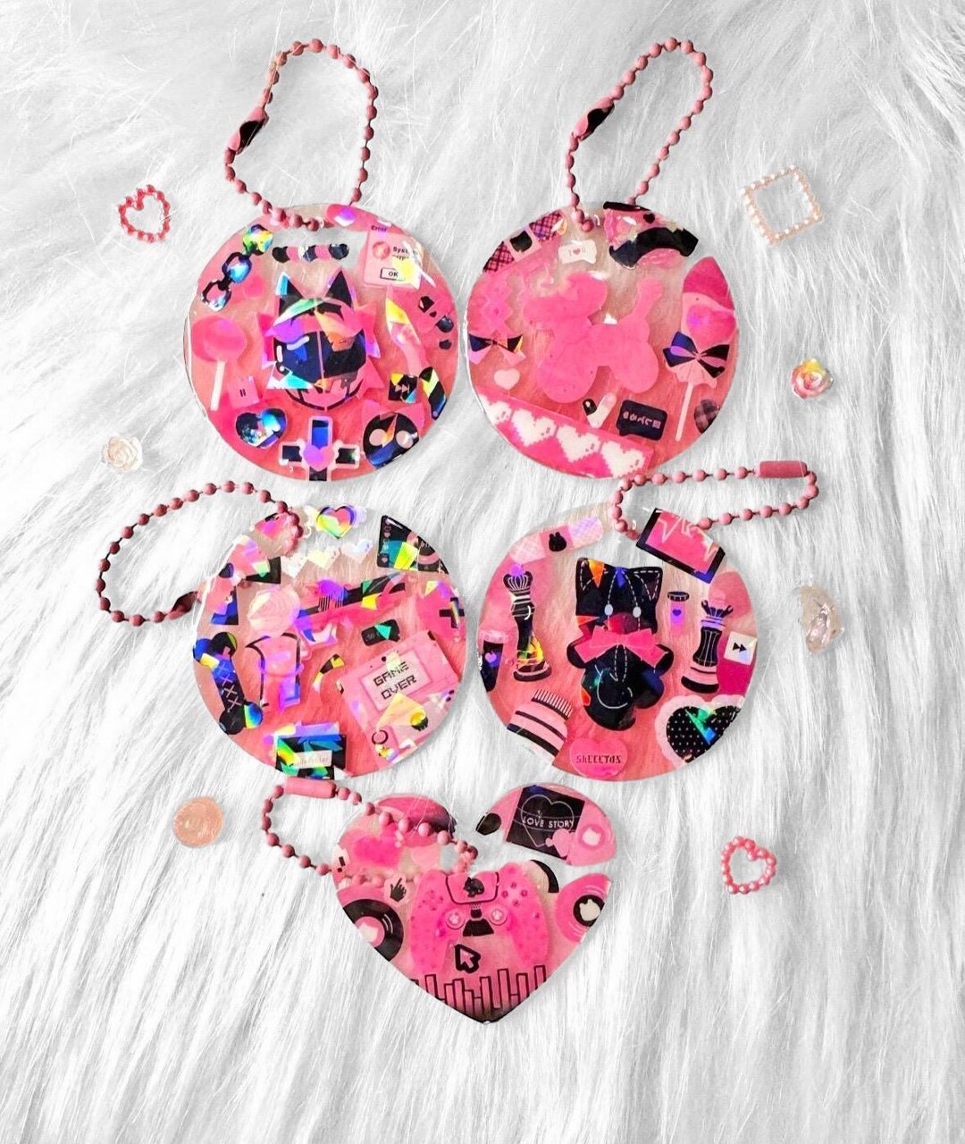 Pink Aesthetic Deco Keychains - Etsy