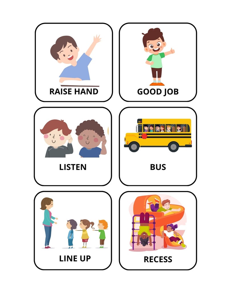 Nonverbal Cue Cards Special Education Speech Autism Visual Over 30 ...