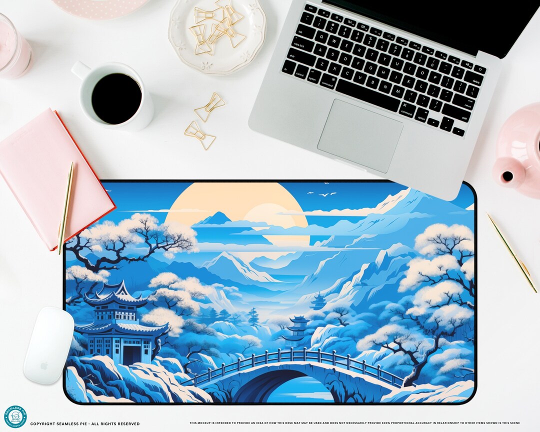 Dreaming in Blue Desk Mat - 3 Sizes - Aesthetic Desk Accessories - Desk ...
