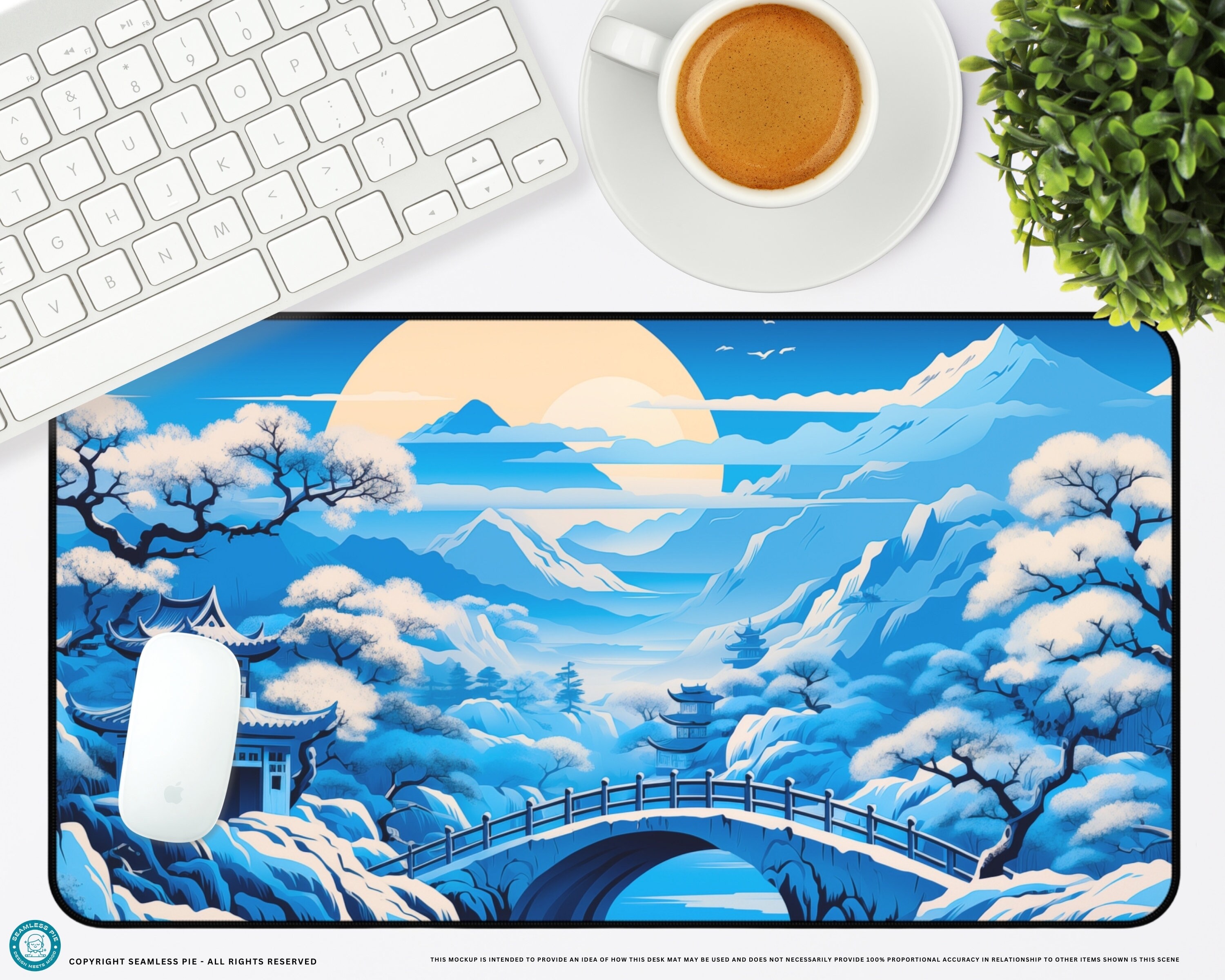 Dreaming in Blue Desk Mat - 3 Sizes - Aesthetic Desk Accessories - Desk ...