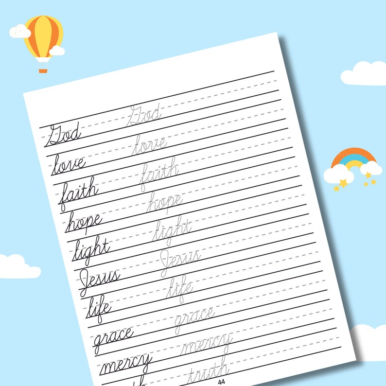 Cursive Handwriting Workbook With Bible Verses Homeschooling Workbook ...