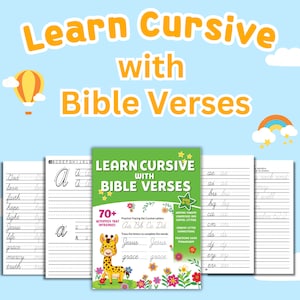 Cursive Handwriting Workbook With Bible Verses Homeschooling Workbook ...