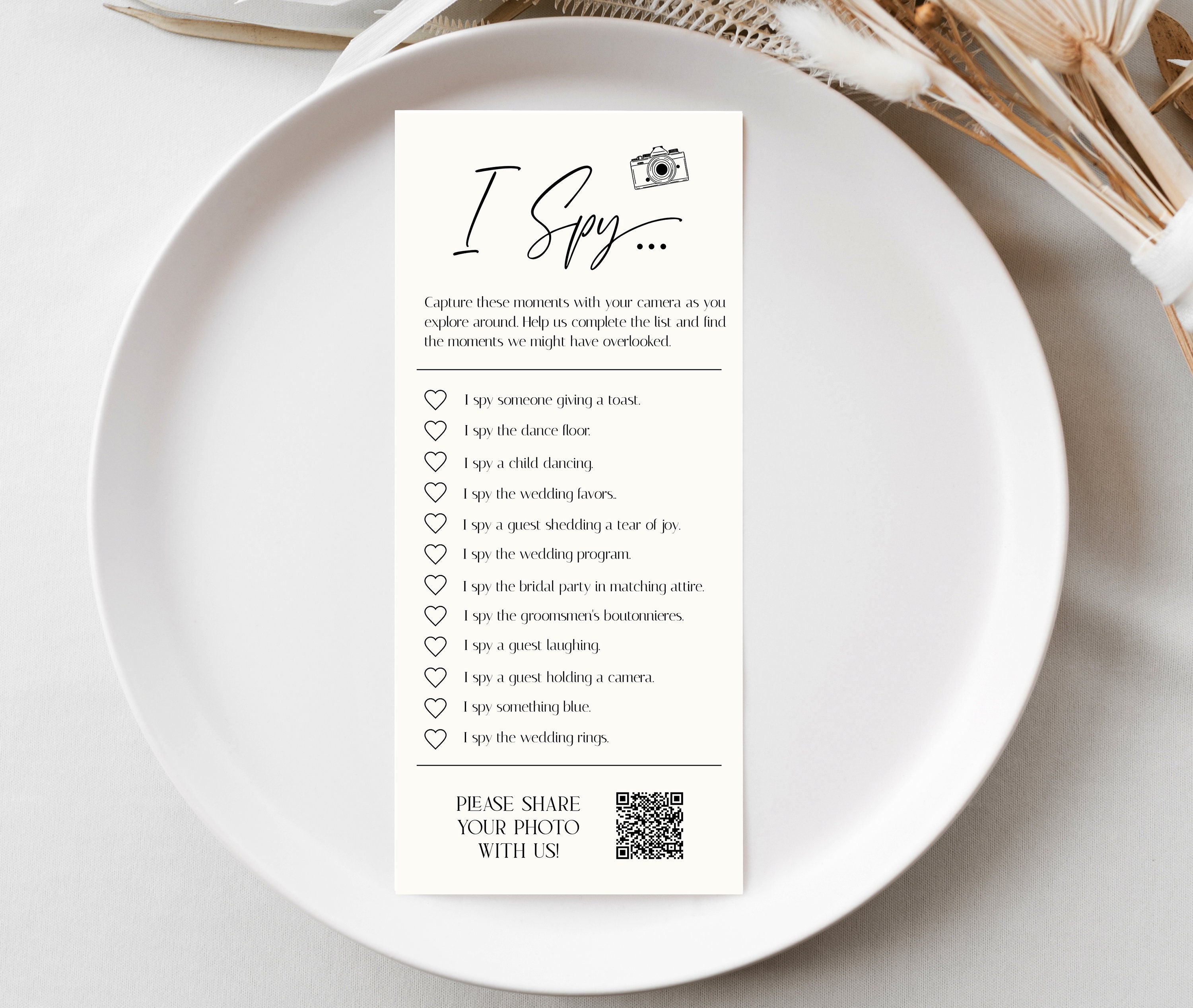 I Spy Camera Game, Guest Photo Sharing, Editable Template, Scavenger ...