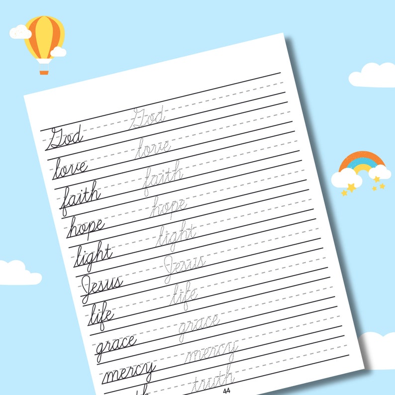 Cursive Handwriting Workbook With Bible Verses Homeschooling Workbook ...