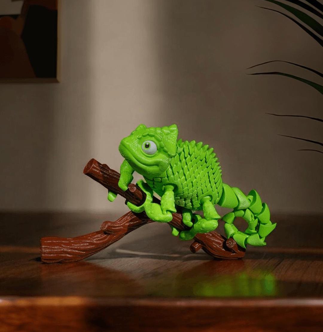 Articulated Chameleon Figurine: Movable Reptile Decor With Optional ...