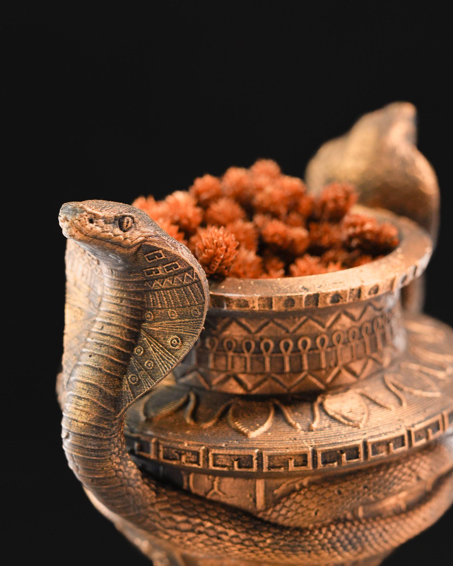 Cobra Egyptian Vase – Naja Serpent – Ancient Egypt Decor – Hand-painted ...