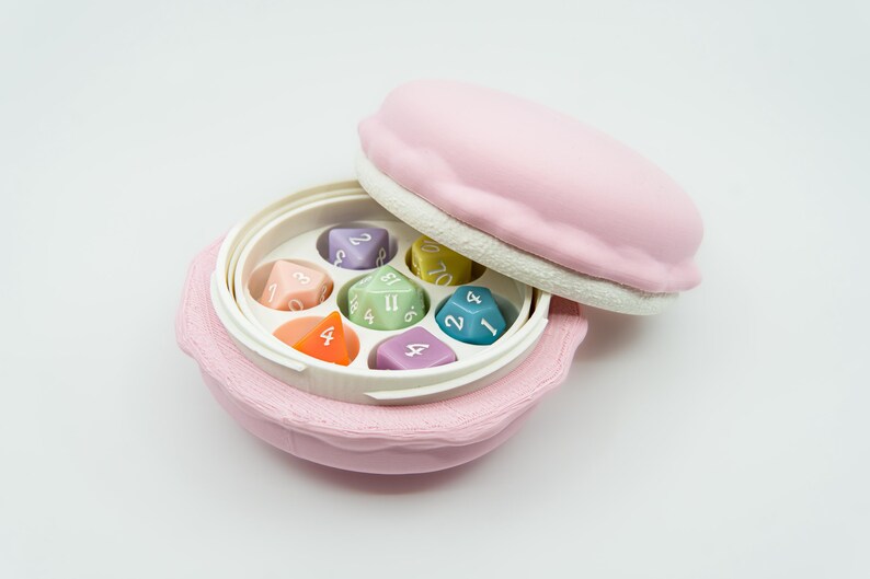 Macaron Dice Vault Box | Cute Kawaii Gamer Gift | 3D Printed | D&D Dungeons and Dragons Gift ...