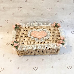Vintage “sisters Are Special” Floral Lace Heart Wicker Keepsake Storage ...