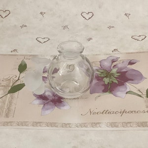 Vintage Crystal Art Glass Perfume Bottle, Floral Frosted Glass Topper ...