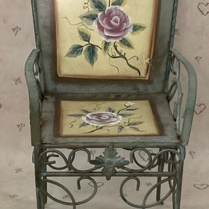 Vintage Metal Floral Minature Child or Doll Chair - Etsy