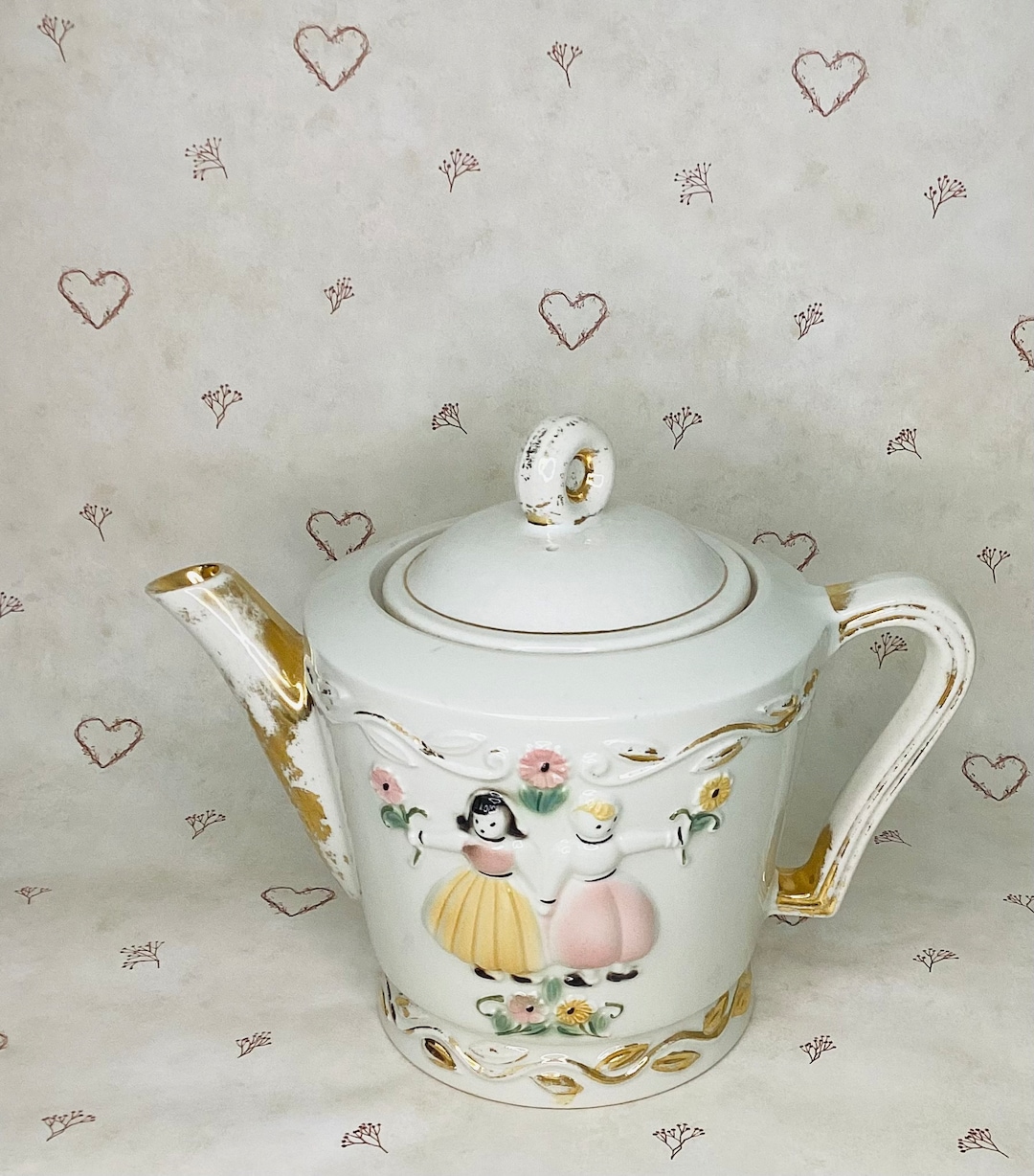 Vintage Porcelier Vitreous Hand Decorated Floral Dutch Girls Teapot - Etsy