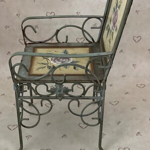 Vintage Metal Floral Minature Child or Doll Chair - Etsy