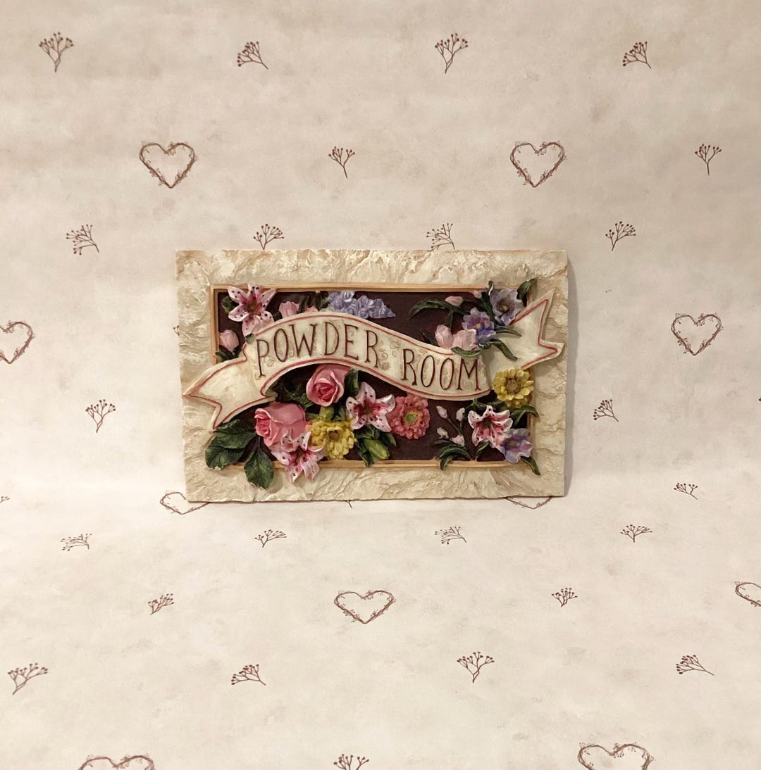 Vintage Victorian 3D Floral Country Cottagecore Powder Room Wall Art ...