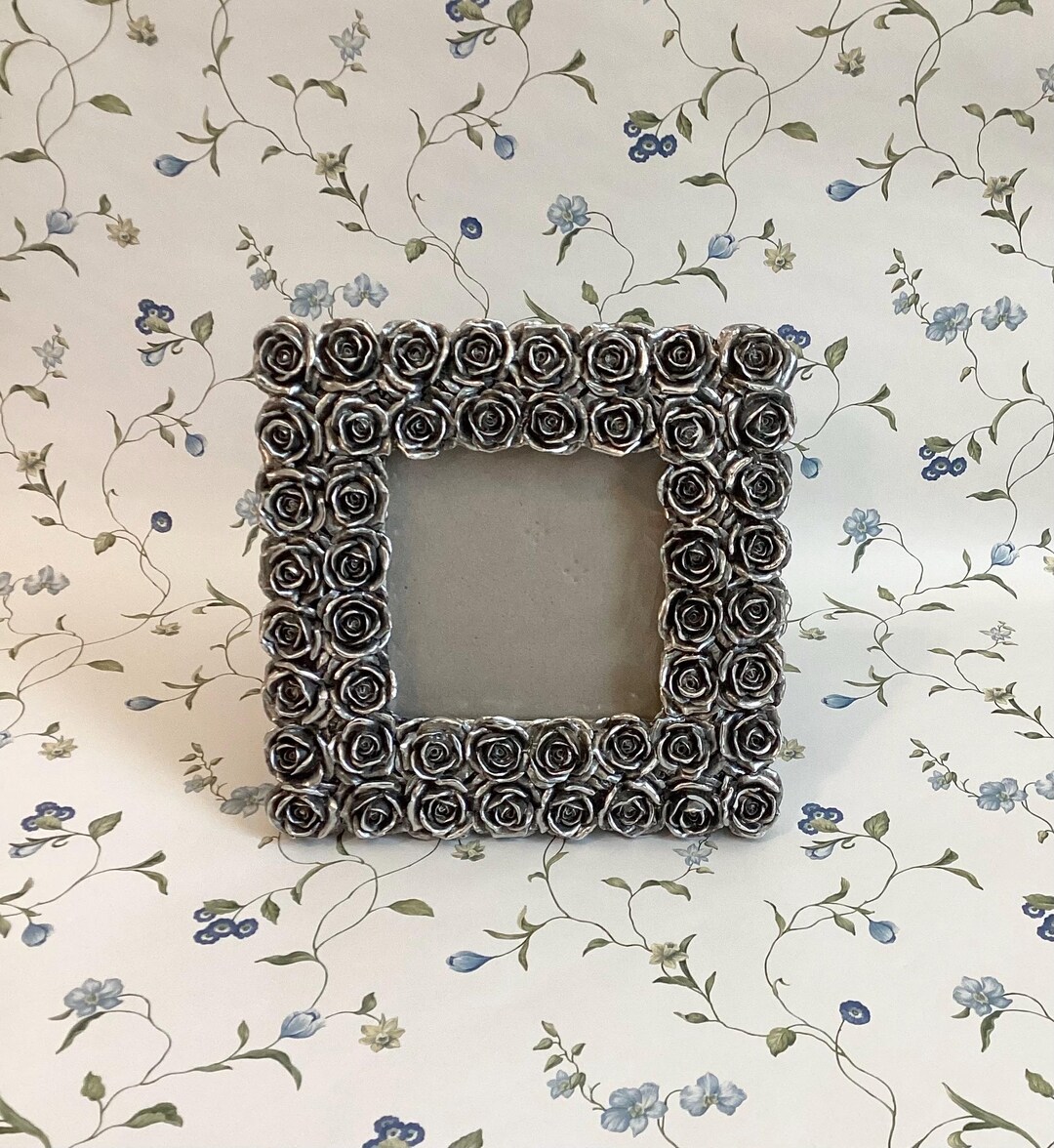 Vintage Silver Tone Roses Picture Frame, Floral Ornate Gothic ...