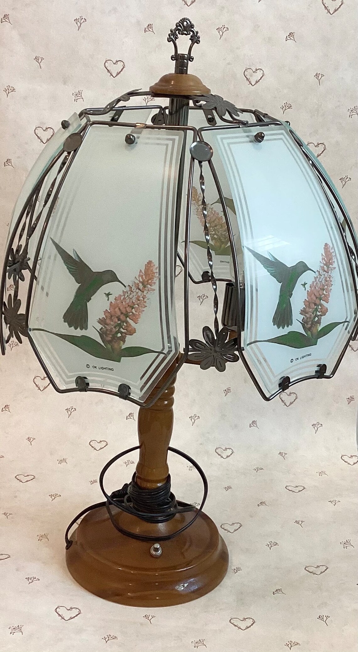 Beautiful Vintage Floral Hummingbird Accent Lamp Ok Lighting, Floral ...