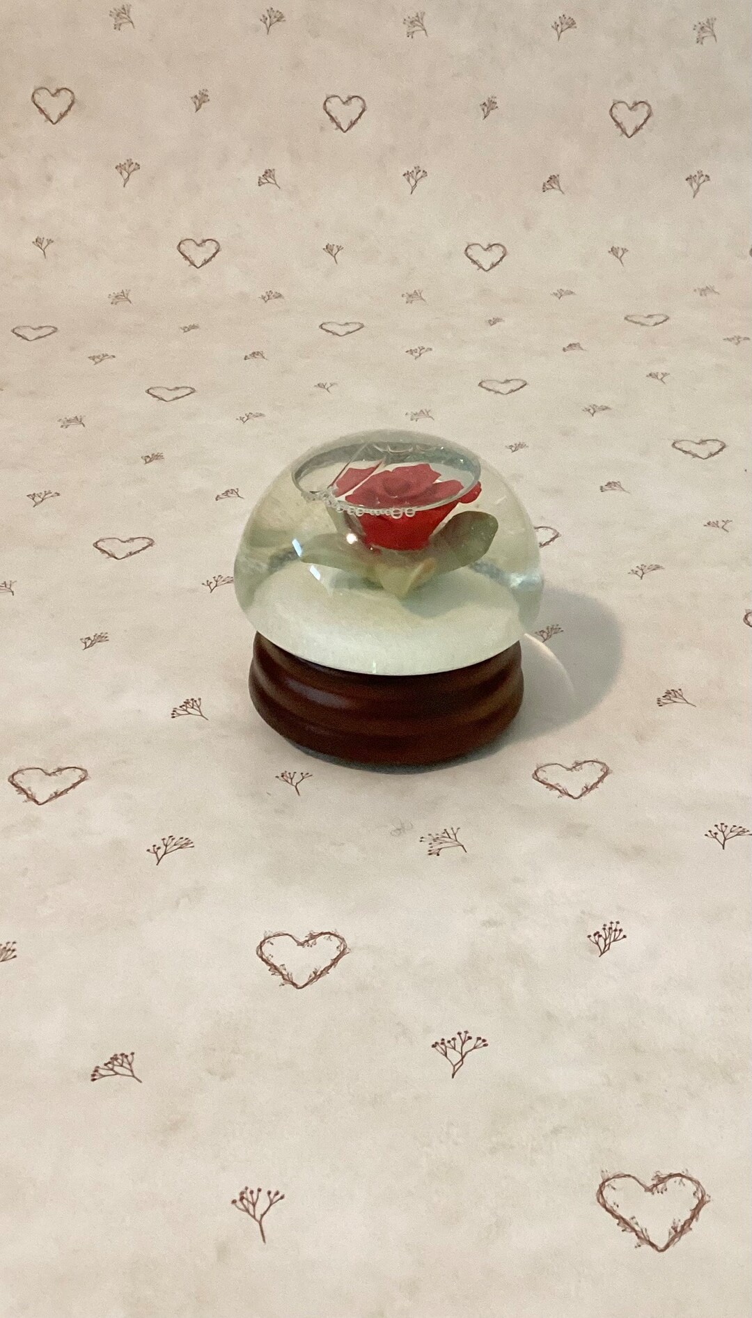 Eternal Red Rose Musical Glass Globe Vintage Berkeley Designs Plays ...